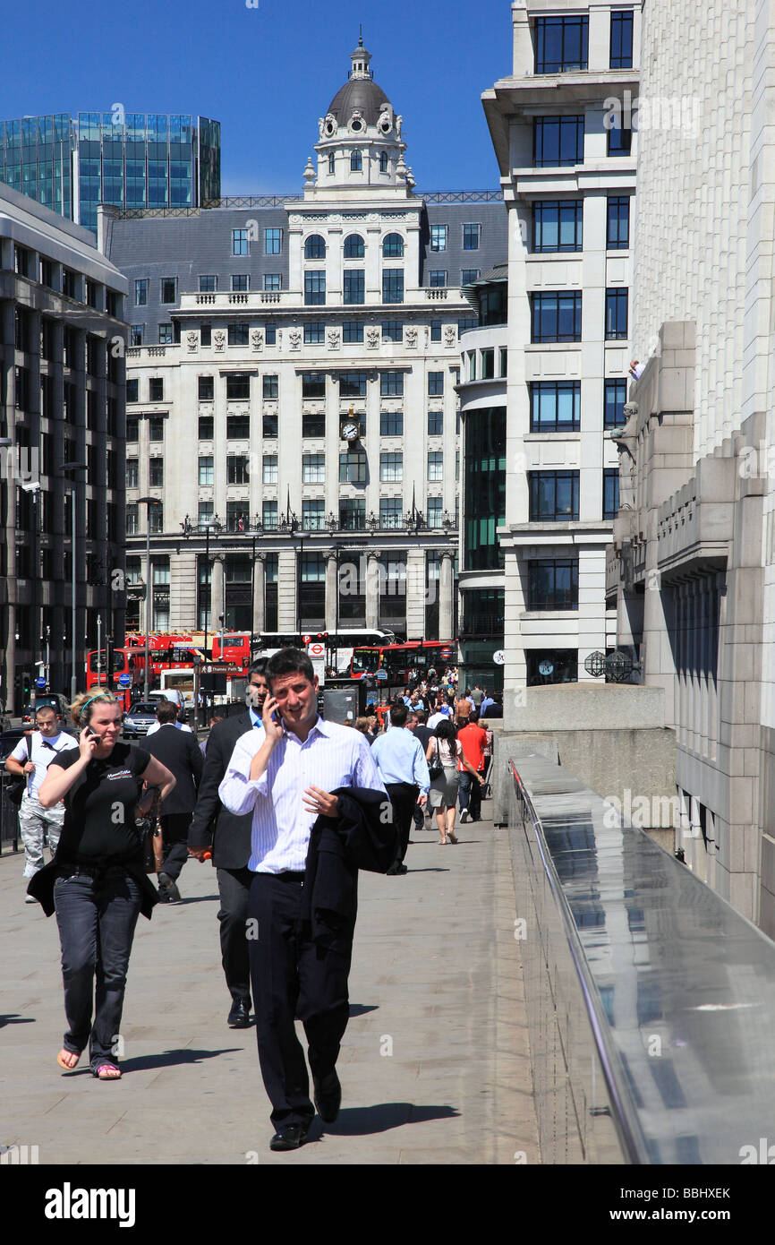 People walking on the London Bridge City of London England Stock Photo ...