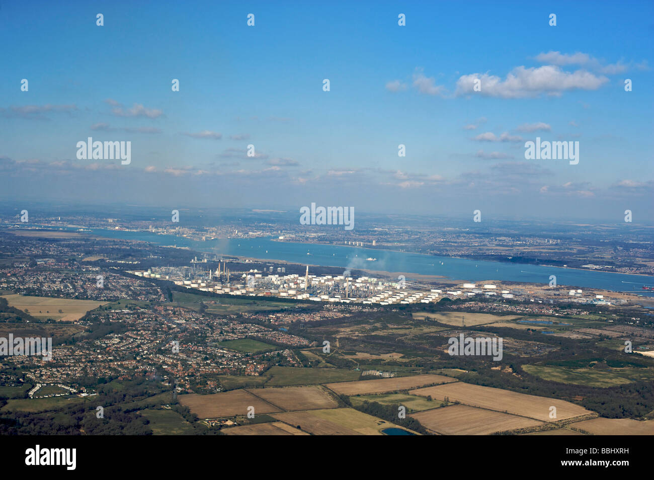 Fawley oil refinery aerial view Stock Photo - Alamy