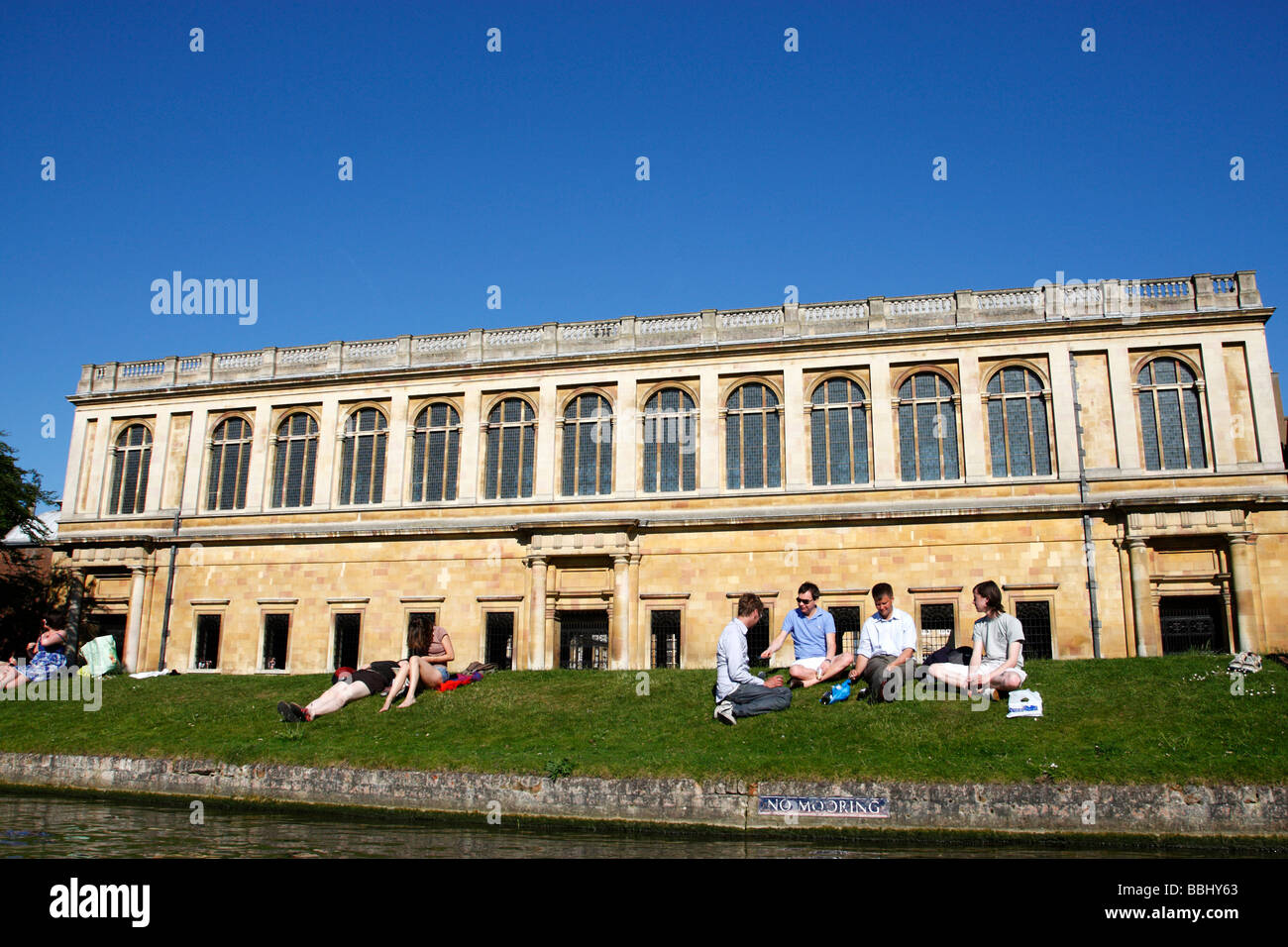 exterior of the wren library trinity college from the river cam in an ...