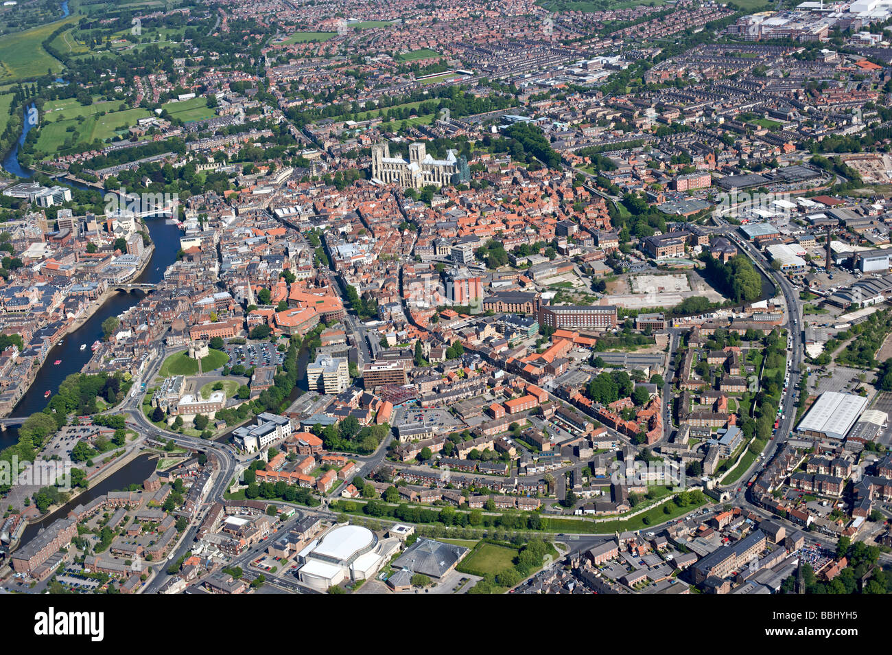 Aerial view York yorkshire England Stock Photo - Alamy