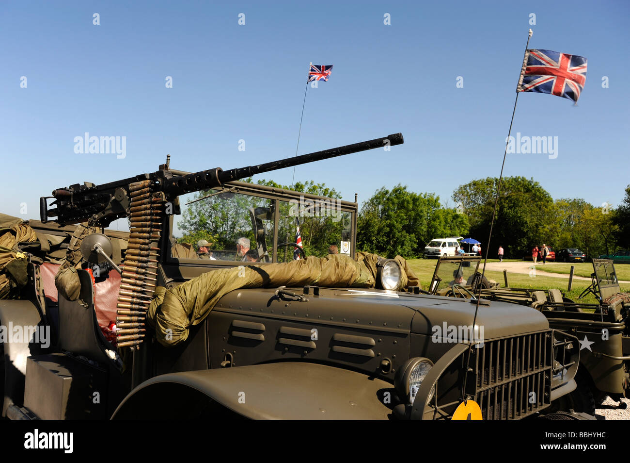 D-Day US Jeep at German gun battery at Crisbecq Manche Normandy ...