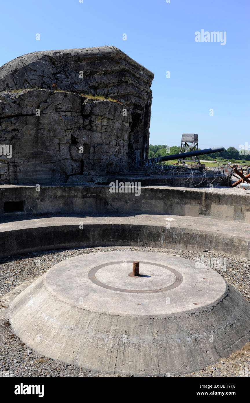 D-Day German gun battery at Crisbecq Manche Normandy Normandie France ...