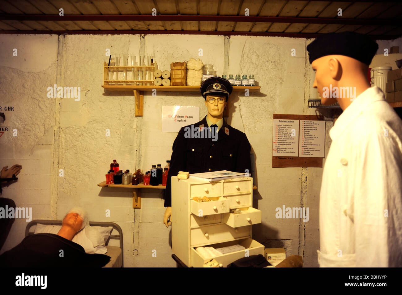 D-Day German soldiers in hospital German gun battery at Crisbecq Manche ...
