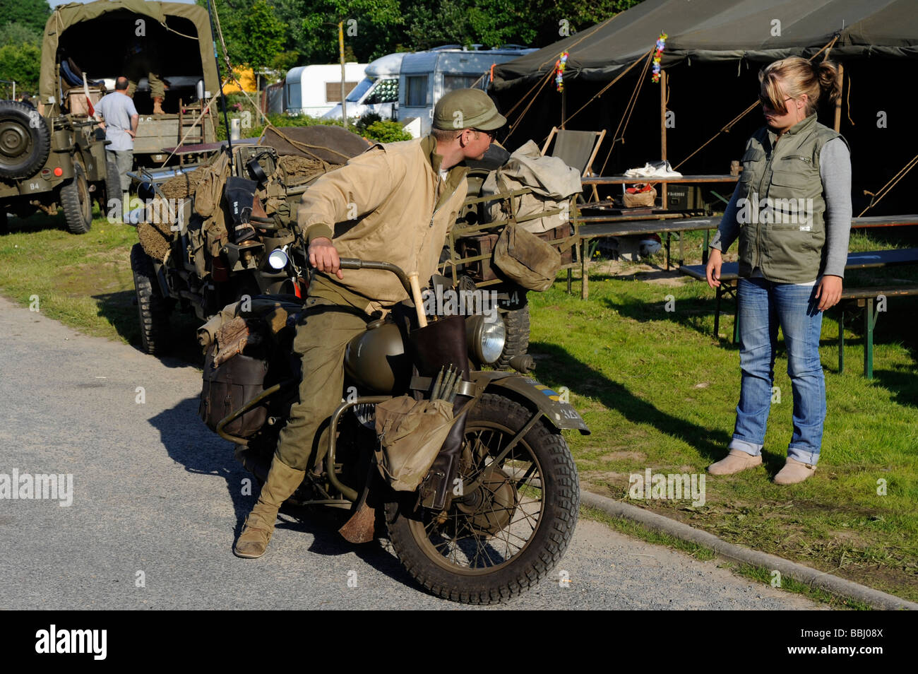 D Day US Military Harley Davidson near Arromanches Calvados Normandie ...