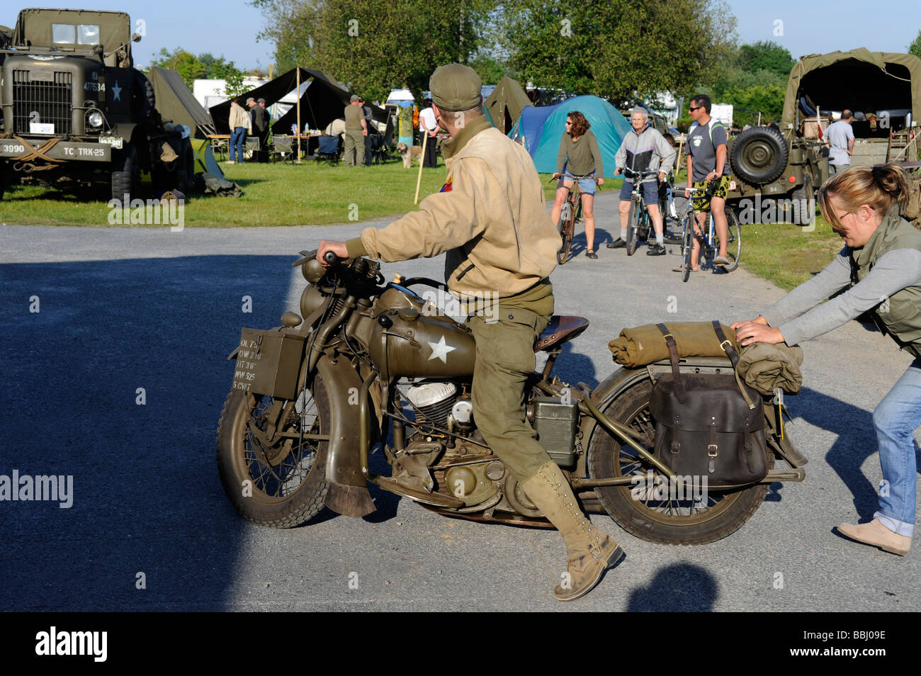 D Day US Military Harley Davidson near Arromanches Calvados Normandie ...