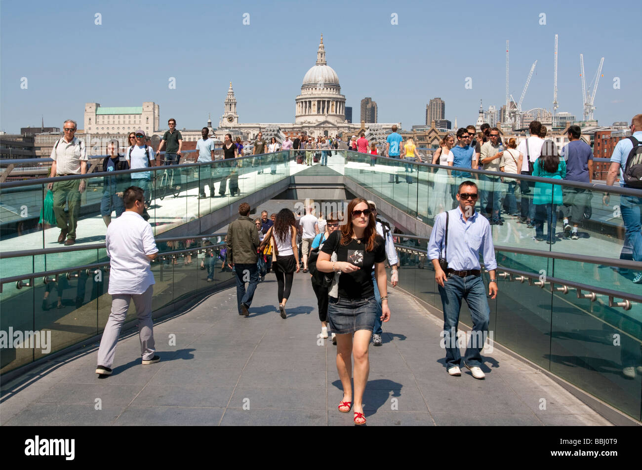 Millennium bridge london blue sky hi-res stock photography and images ...