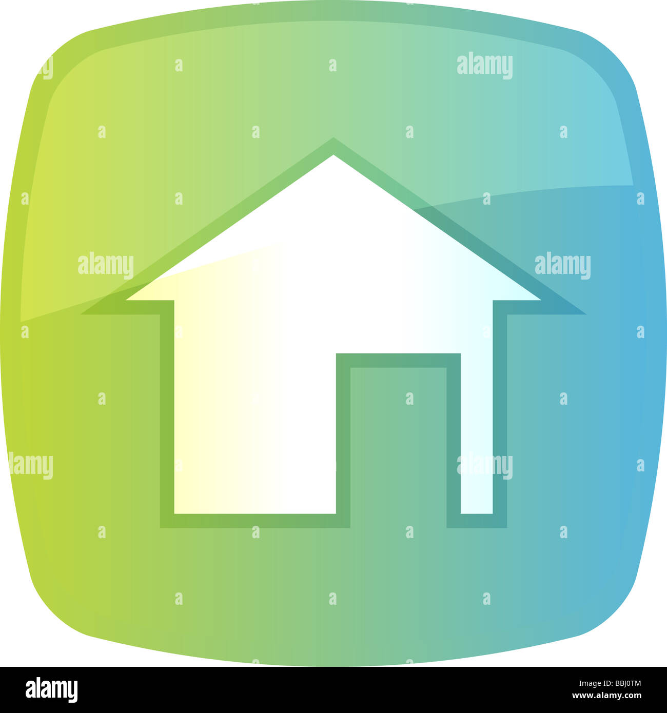 Home navigation icon glossy button square shape Stock Photo - Alamy