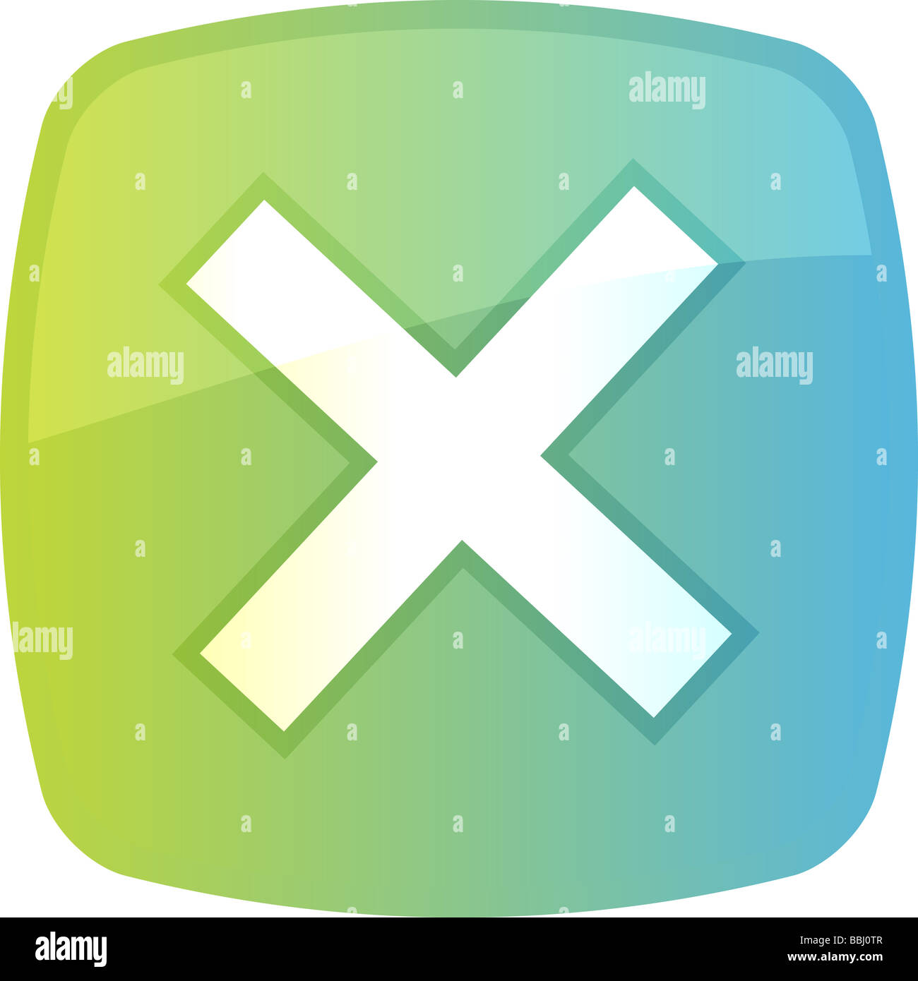 Cancel navigation icon glossy button square shape Stock Photo - Alamy