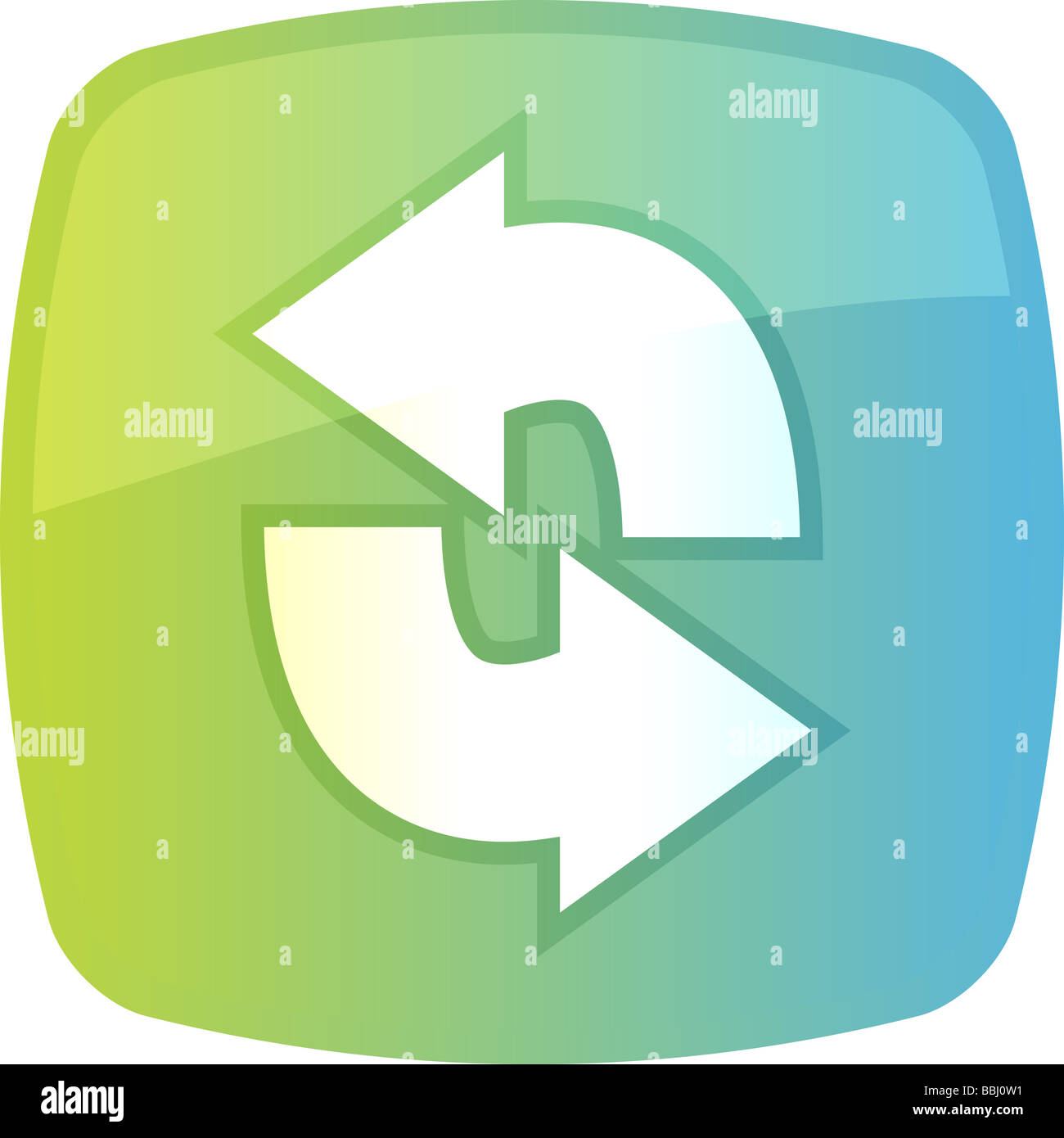 Reload navigation icon glossy button square shape Stock Photo - Alamy
