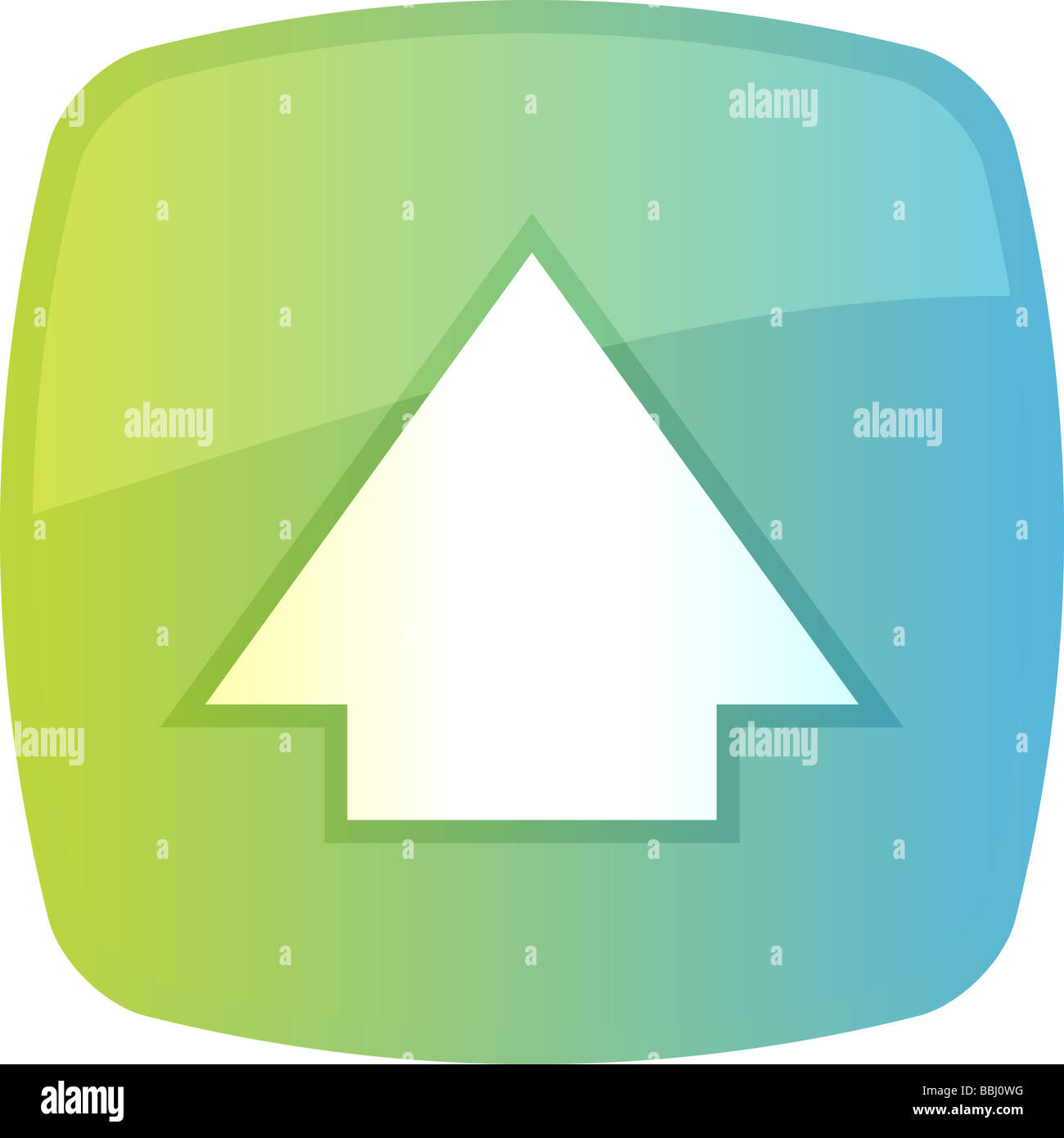 Up navigation icon glossy button square shape Stock Photo - Alamy