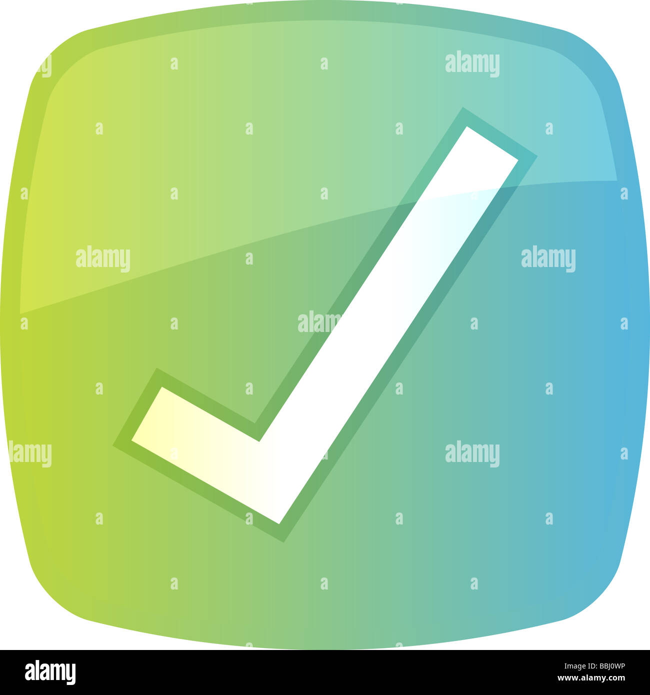 Confirm navigation icon glossy button square shape Stock Photo - Alamy
