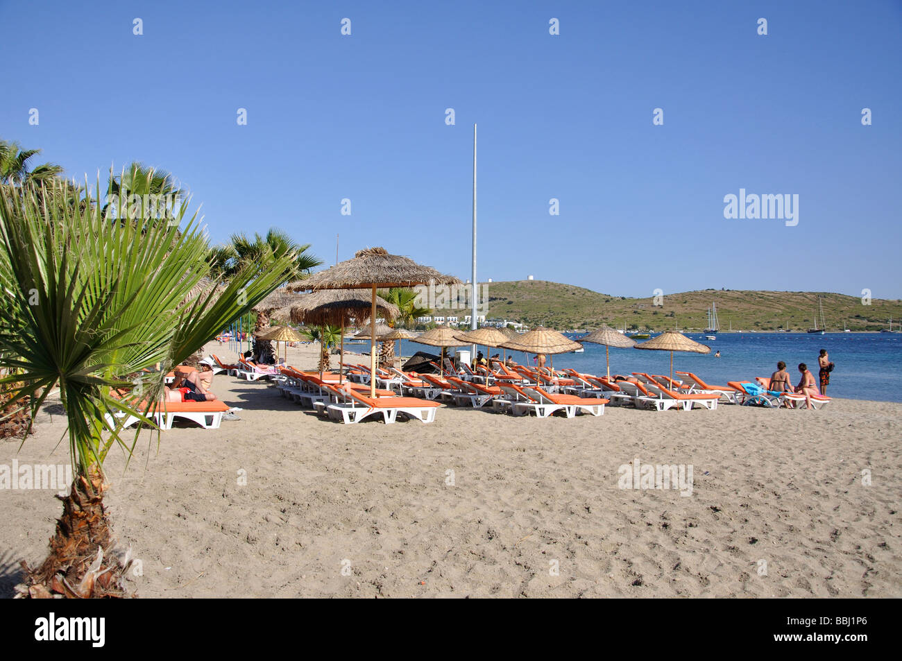 Beach view, Gumbet, Bodrum Peninsula, Mugla Province, Republic of ...