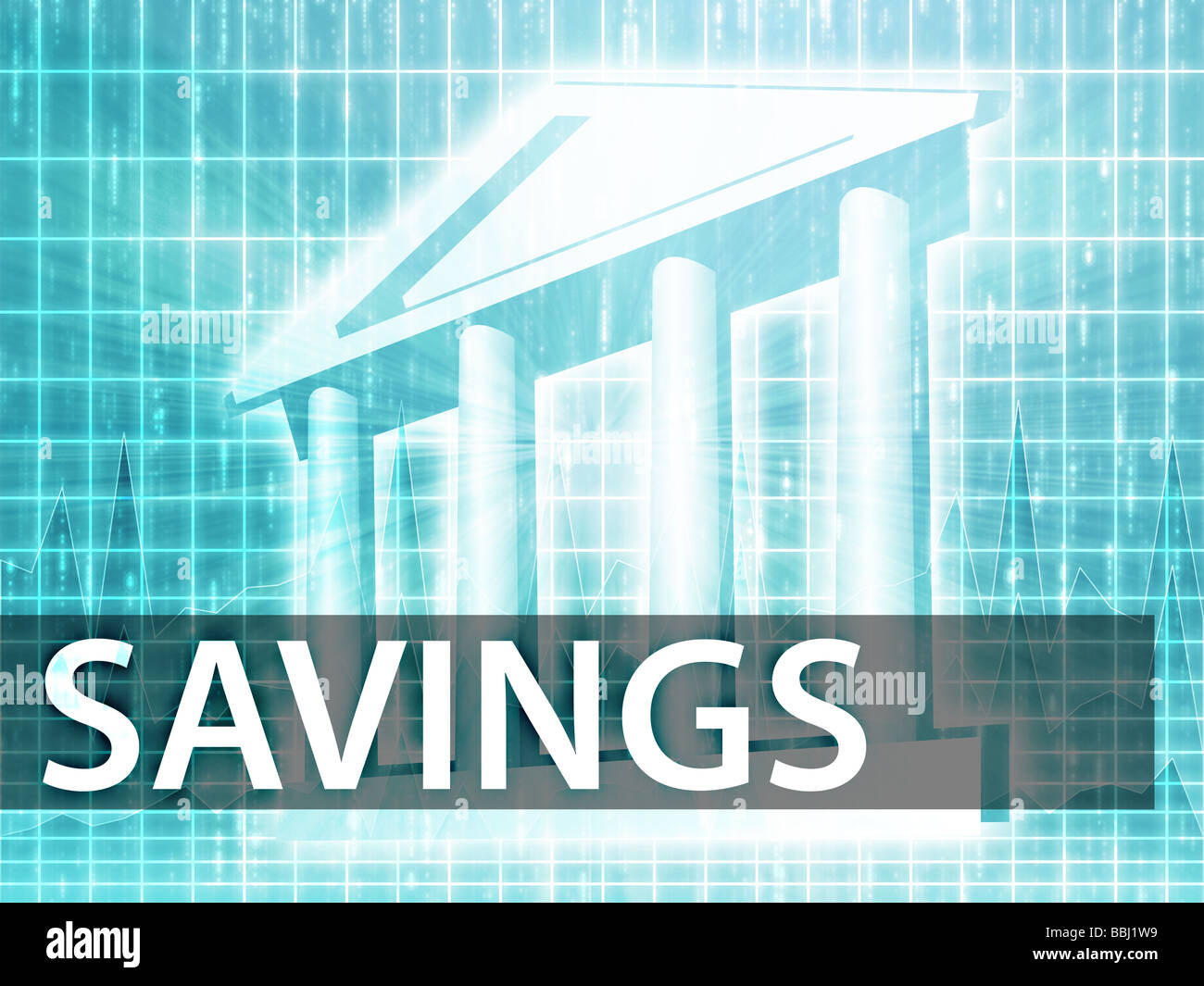 Savings illustration financial diagram with bank building Stock Photo ...