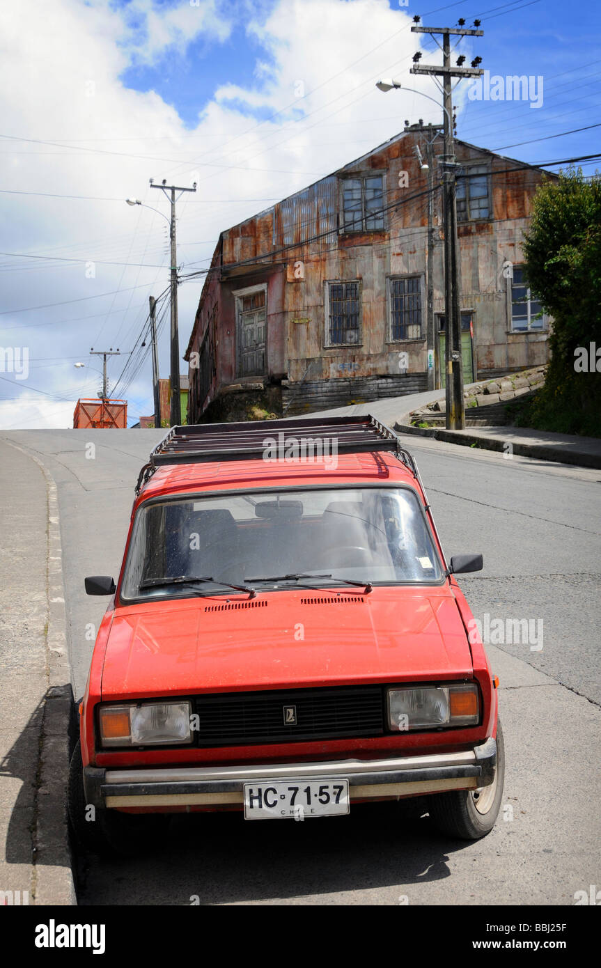 A Lada in Chonchi Stock Photo - Alamy