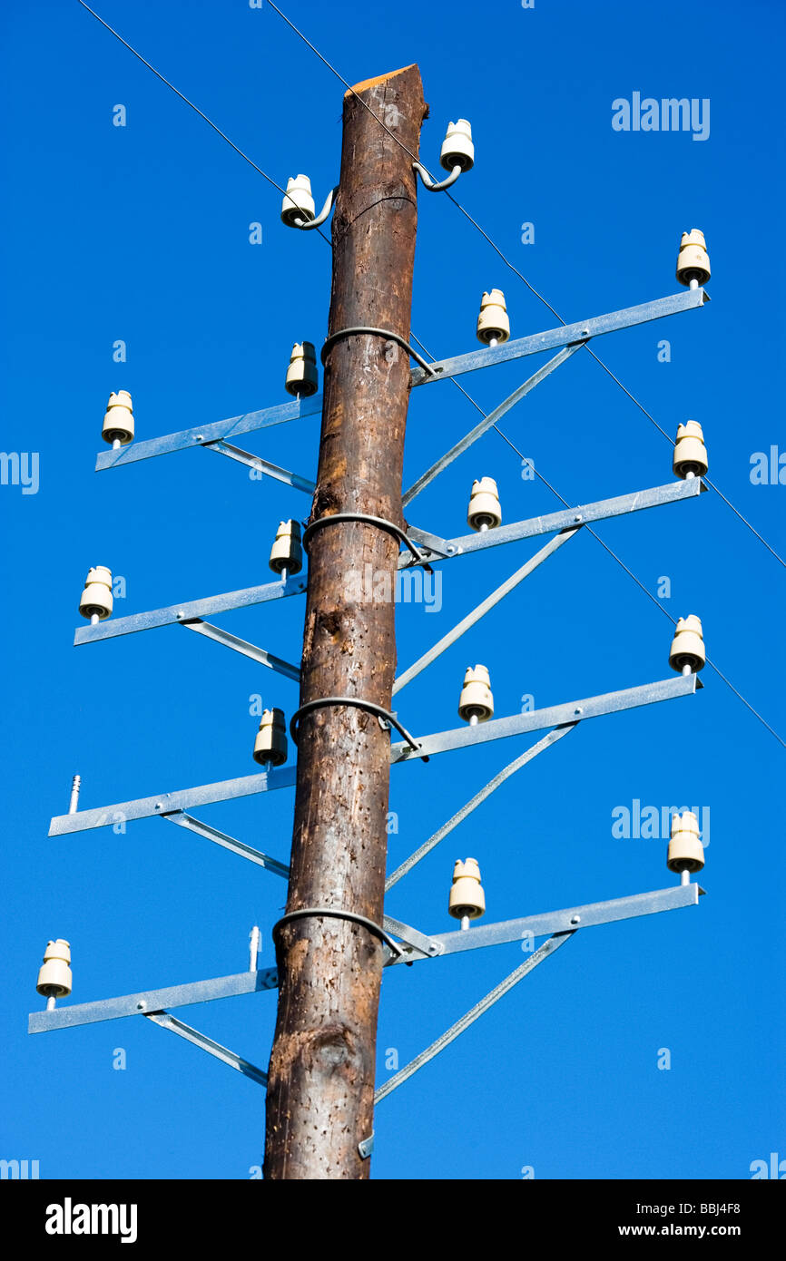 View from below telephone wire hi-res stock photography and images - Alamy