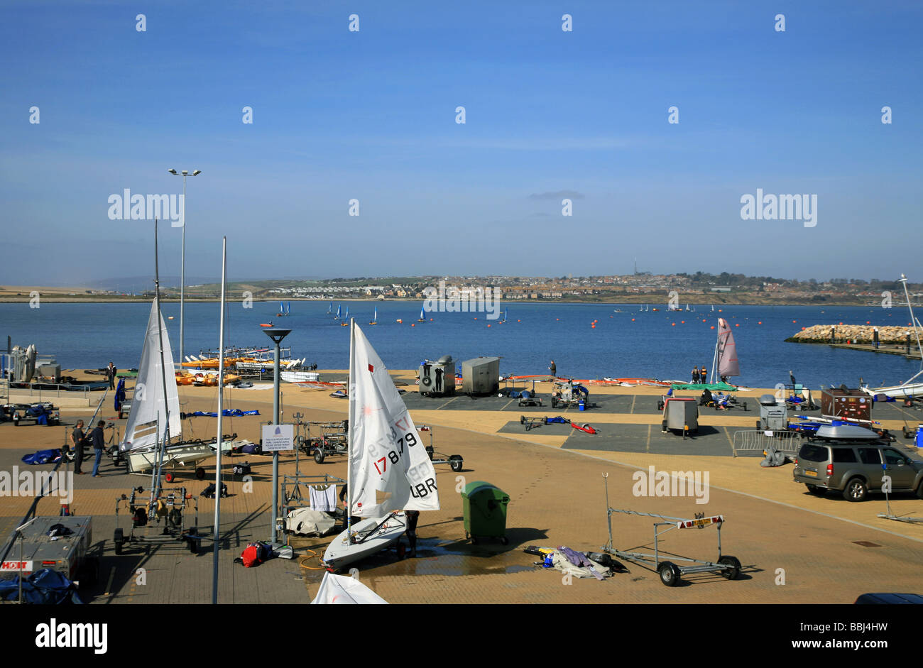 Boat preparation area and slipways at the Weymouth & Portland Sailing ...