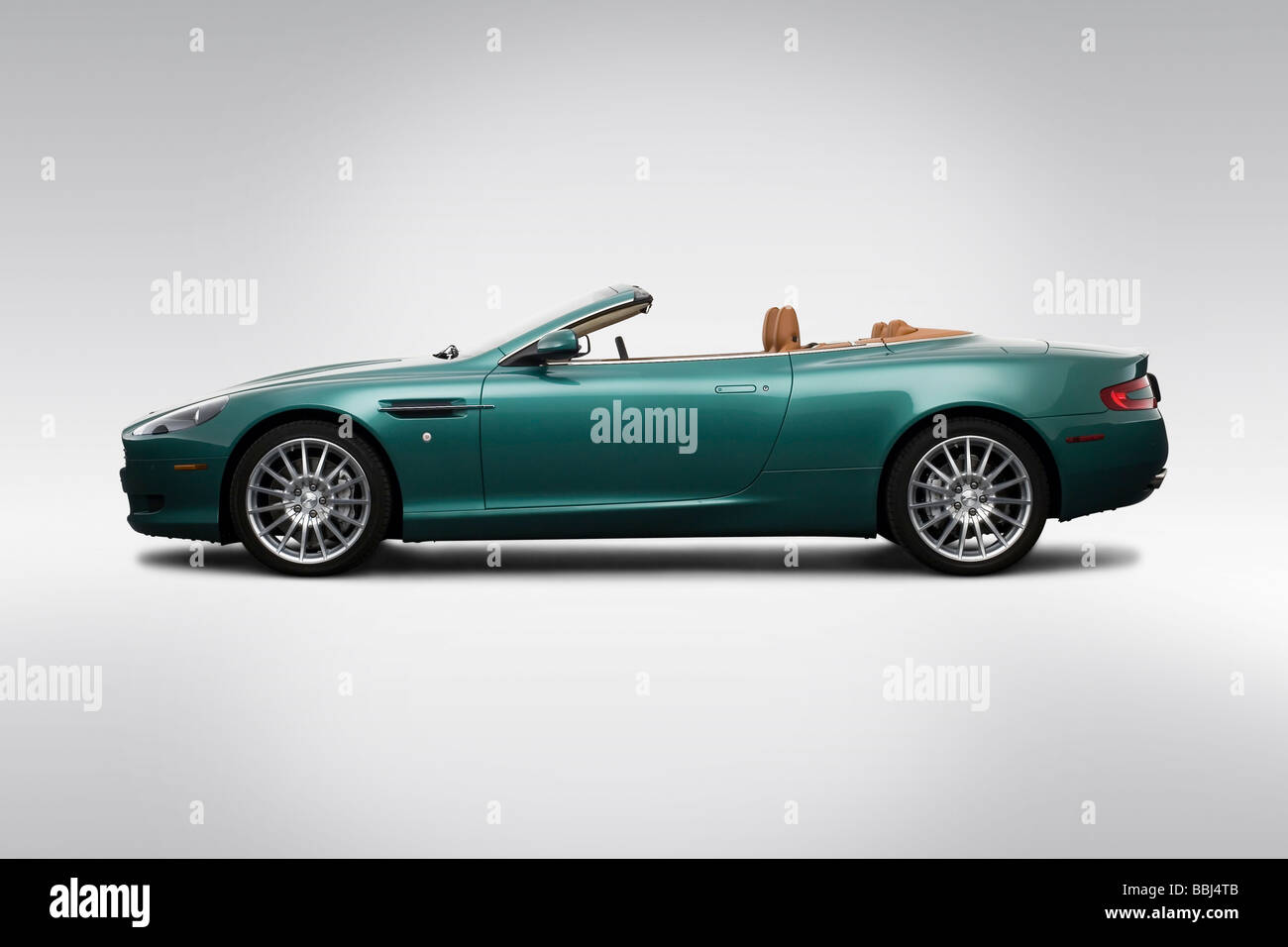 2009 Aston Martin DB9 Volante in Green - Drivers Side Profile Stock ...