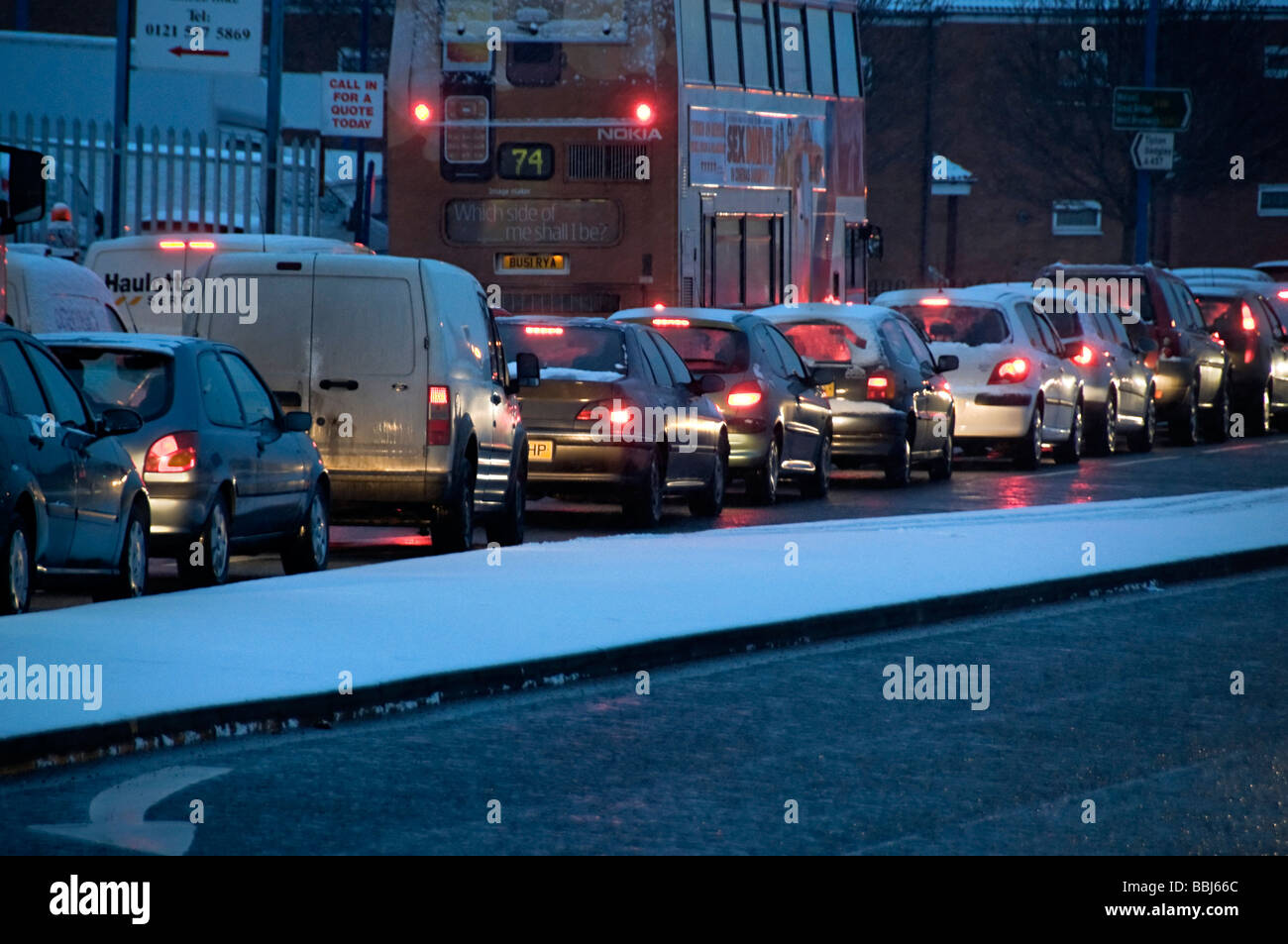 a queue of traffic in the morning rush hour Stock Photo - Alamy
