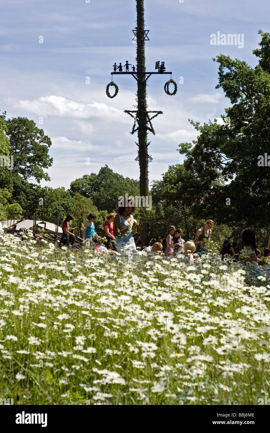 Midsummer in Sweden (Skansen Stock Photo - Alamy