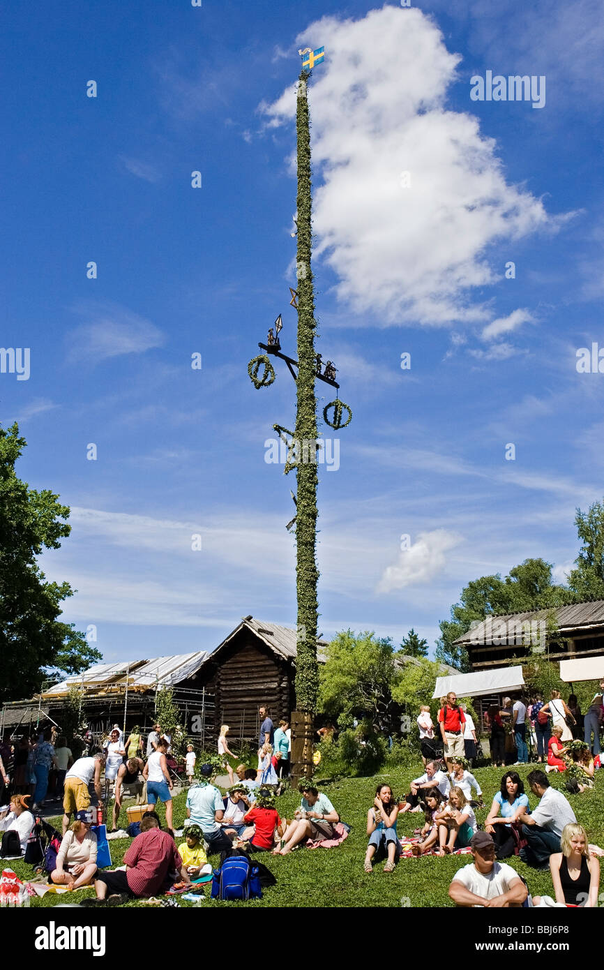 Midsummer in Sweden (Skansen Stock Photo - Alamy