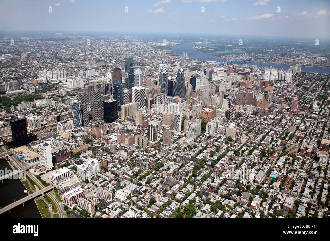Aerial photograph of downtown Philadelphia, Pennsylvania, U.S.A Stock ...