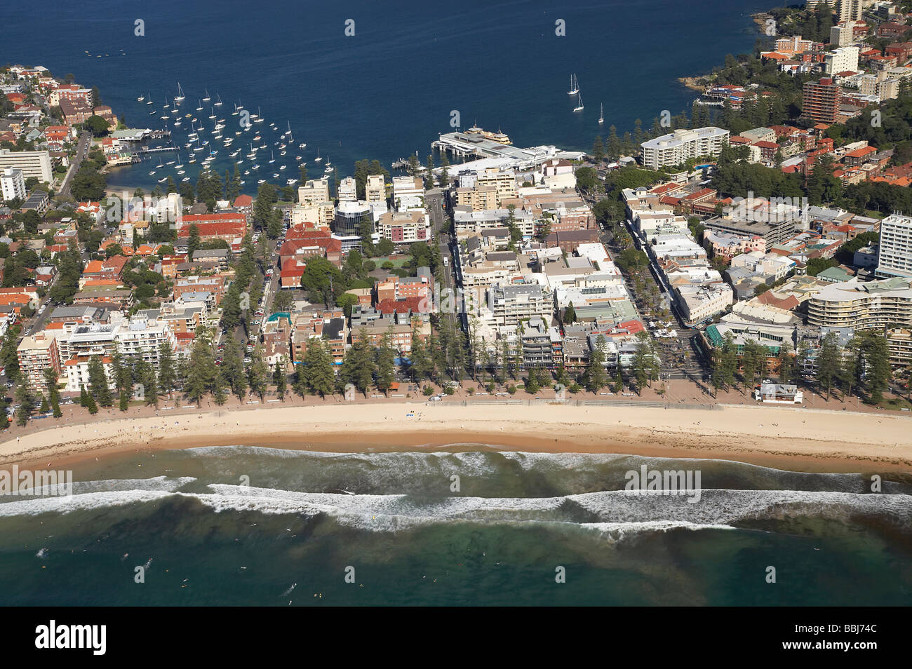 Manly Beach Manly and Sydney Harbour Sydney New South Wales Australia ...