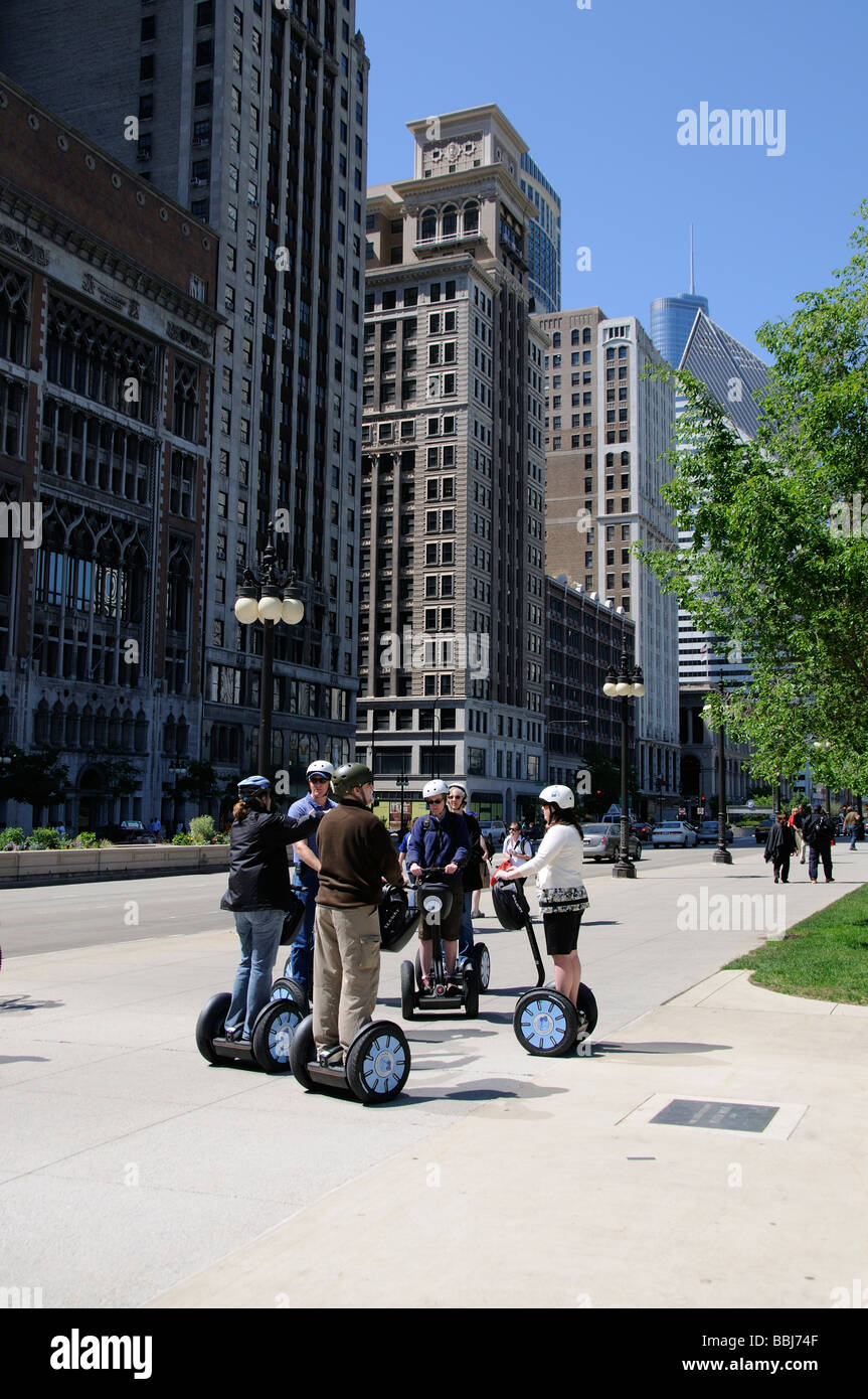 Segway riders on Michigan Avenue Chicago Illinois USA Tour group ...
