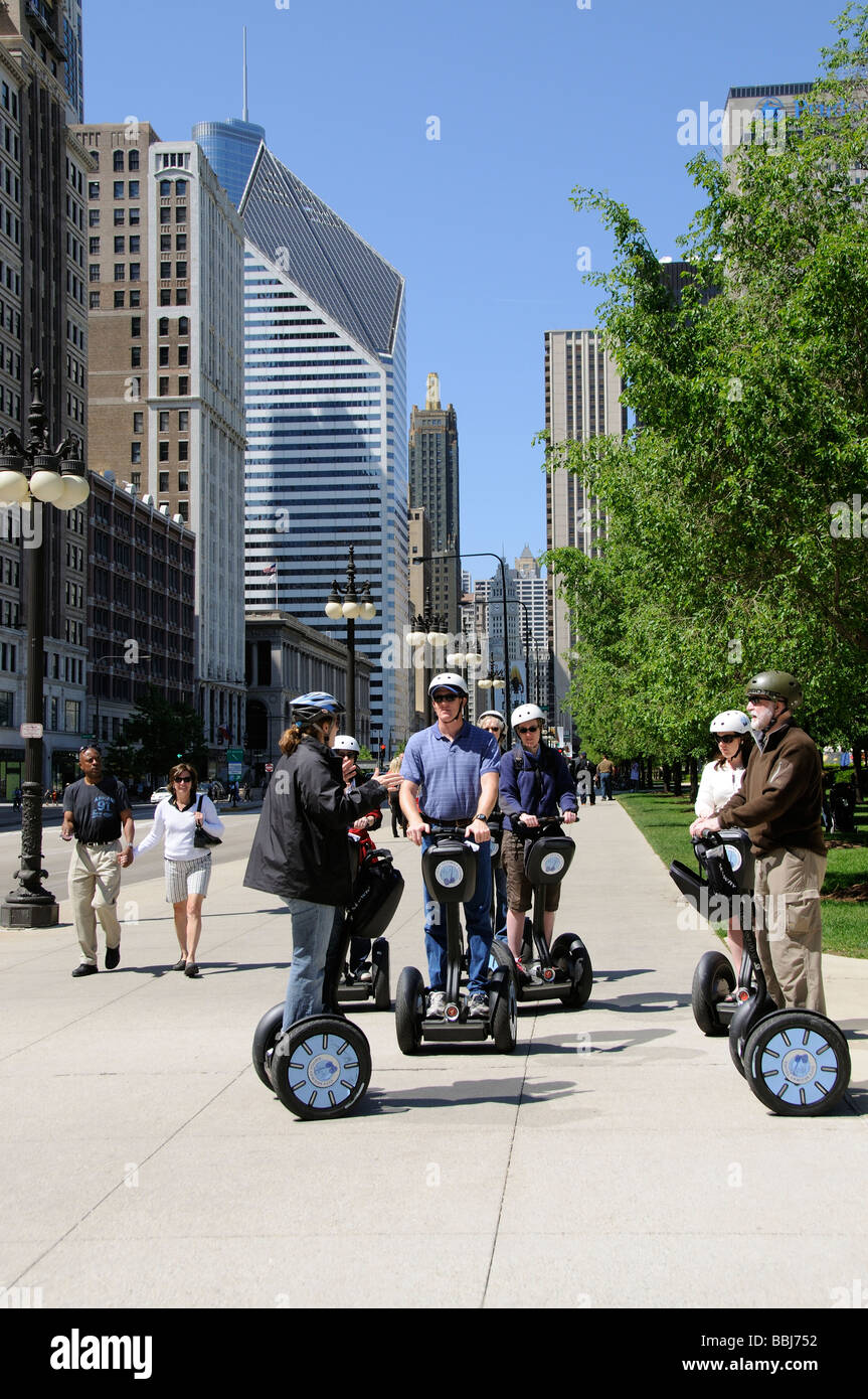 Segway riders on Michigan Avenue Chicago Illinois USA Tour group ...