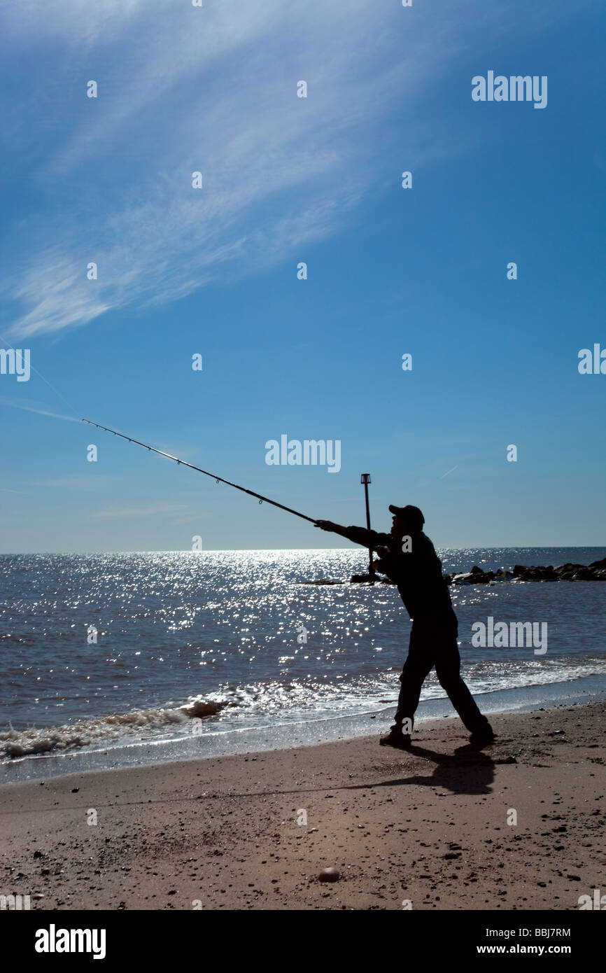 Beach casting at Withernsea Stock Photo - Alamy
