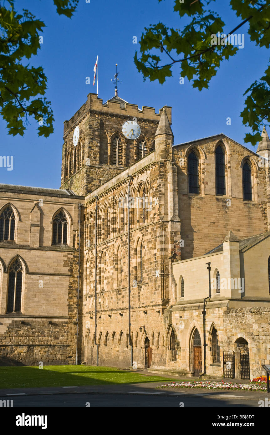 dh Hexham abbey cathedral HEXHAM NORTHUMBRIA Church clock tower gothic ...