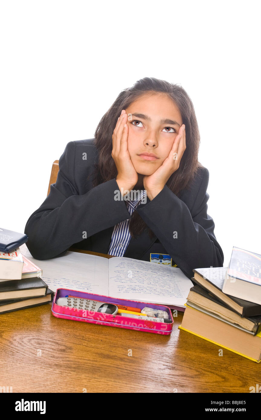 Child homework bored studio hi-res stock photography and images - Alamy