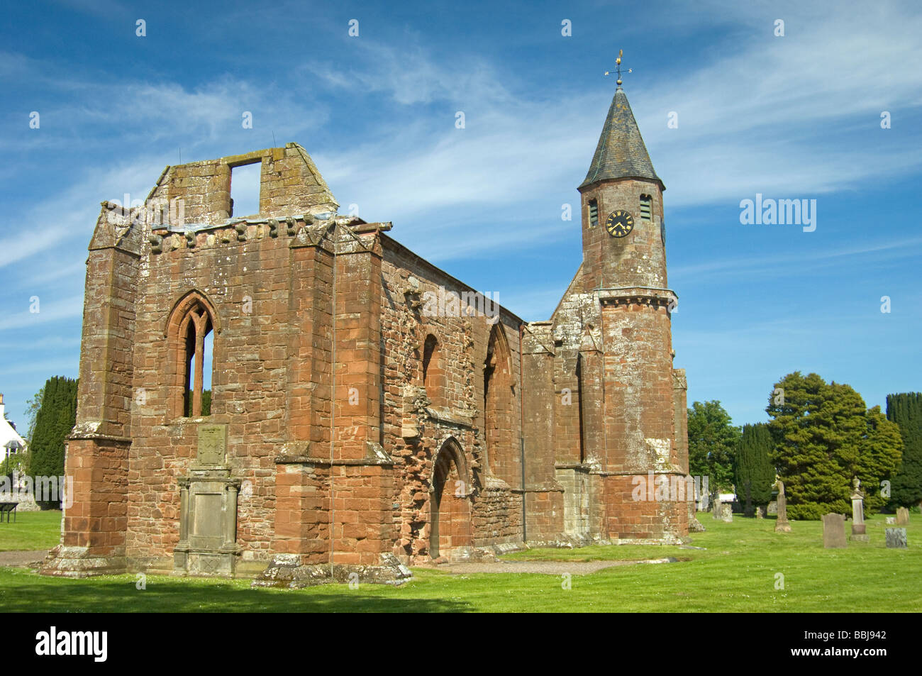 The ruined 13th century Fortrose Cathedral on the Black Isle, Ross ...