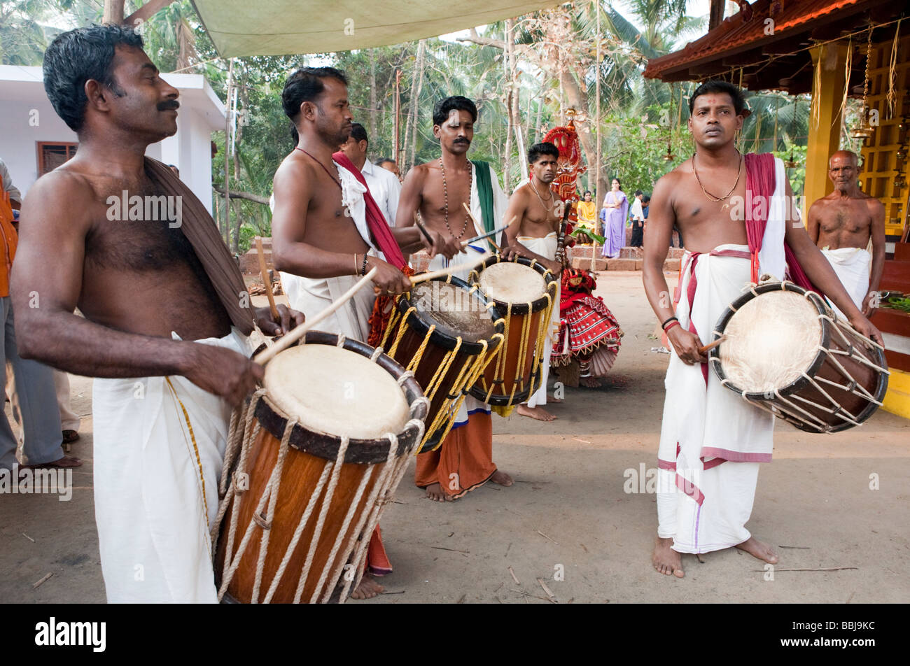 Drummers At A Theyyam Celebration Kannur Kerala India Stock Photo - Alamy