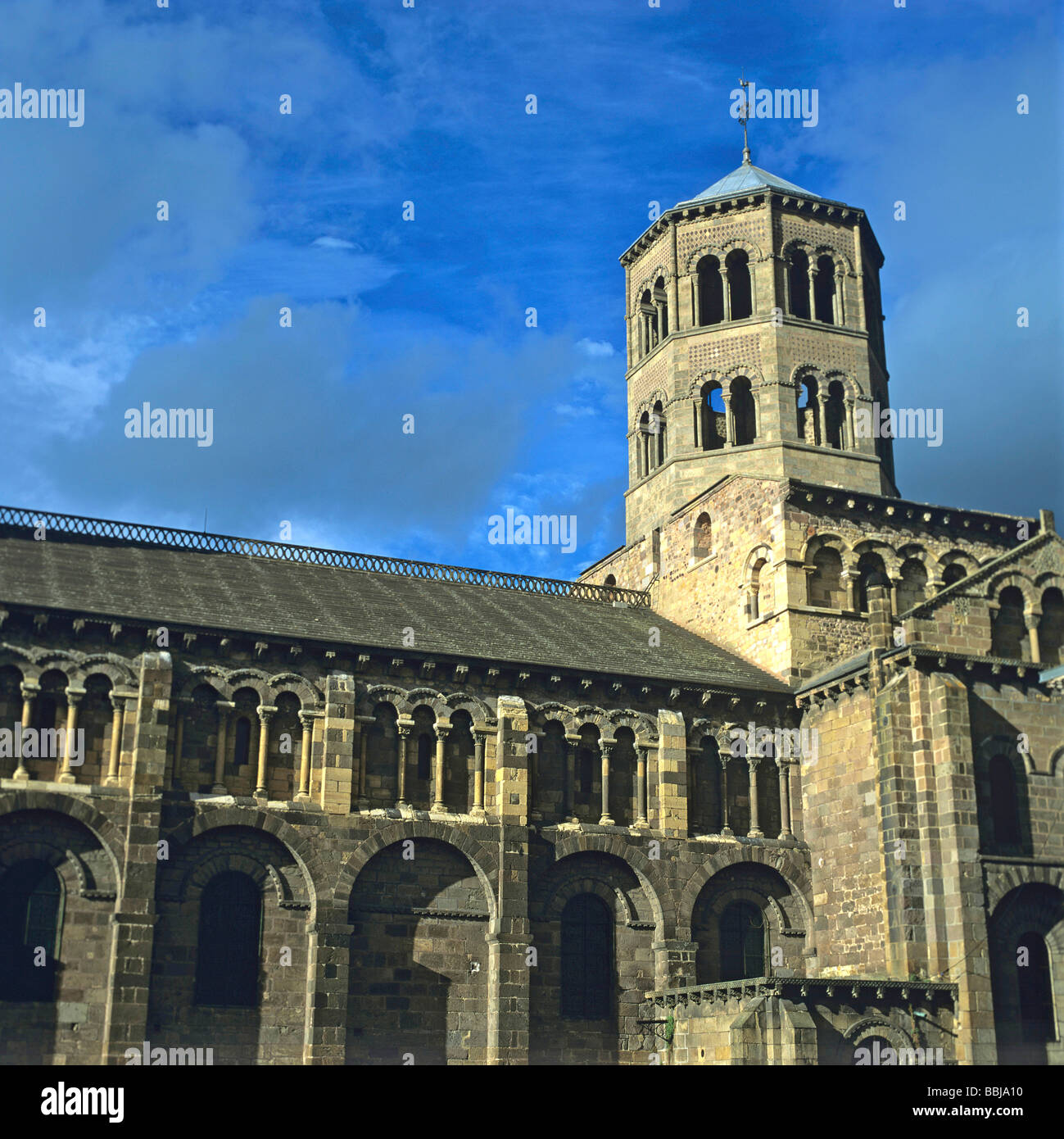 Exterior of the roman church of Saint-Austremoine d'Issoire, Issoire ...