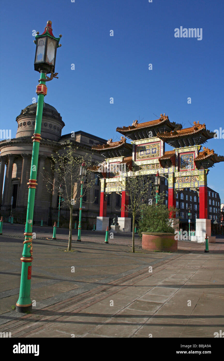 Portrait Of The Chinese Arch, Chinatown, Liverpool, Merseyside, UK ...