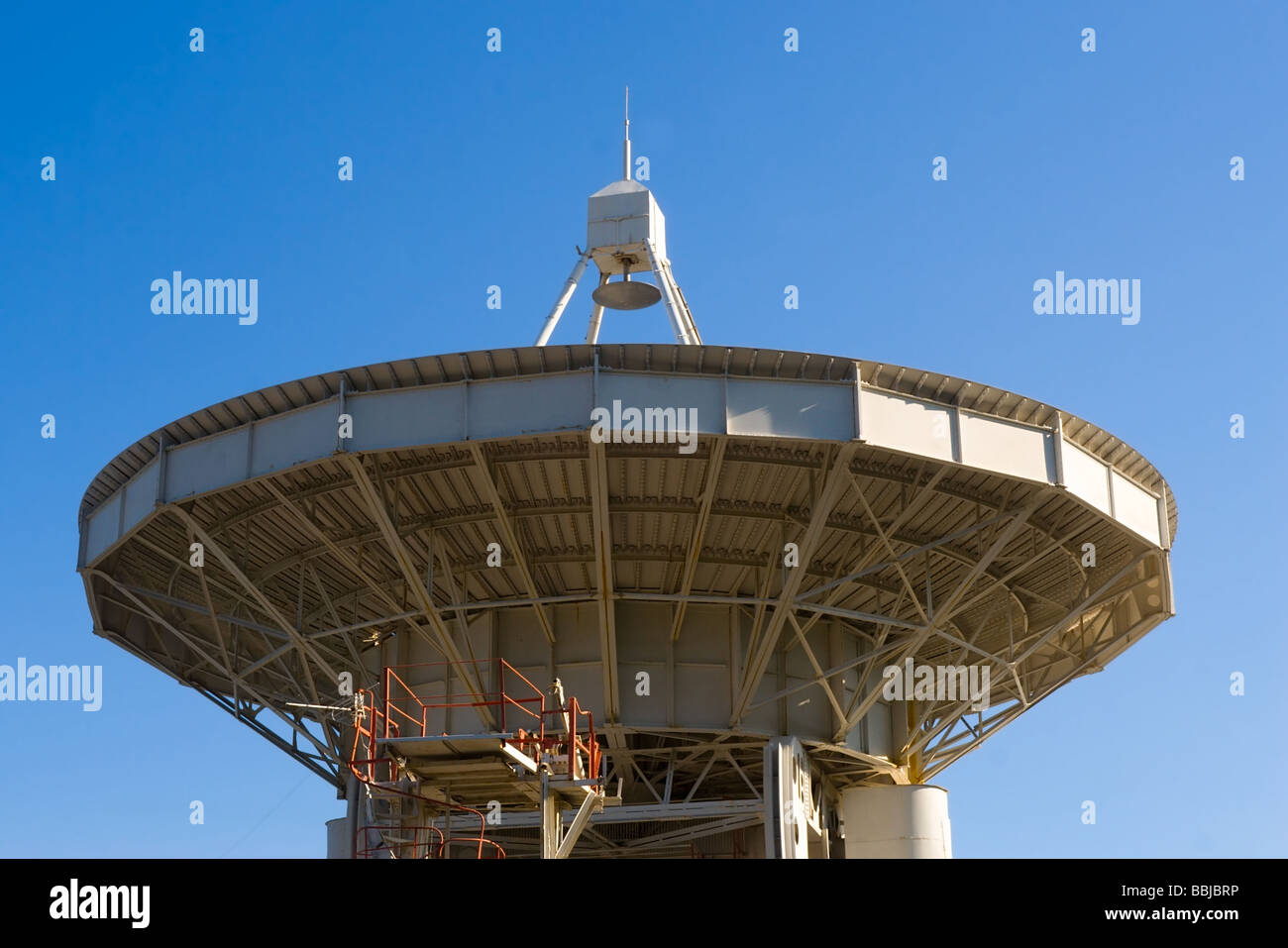 The big radio telescope on clear sky background Crimea Ukraine Stock ...
