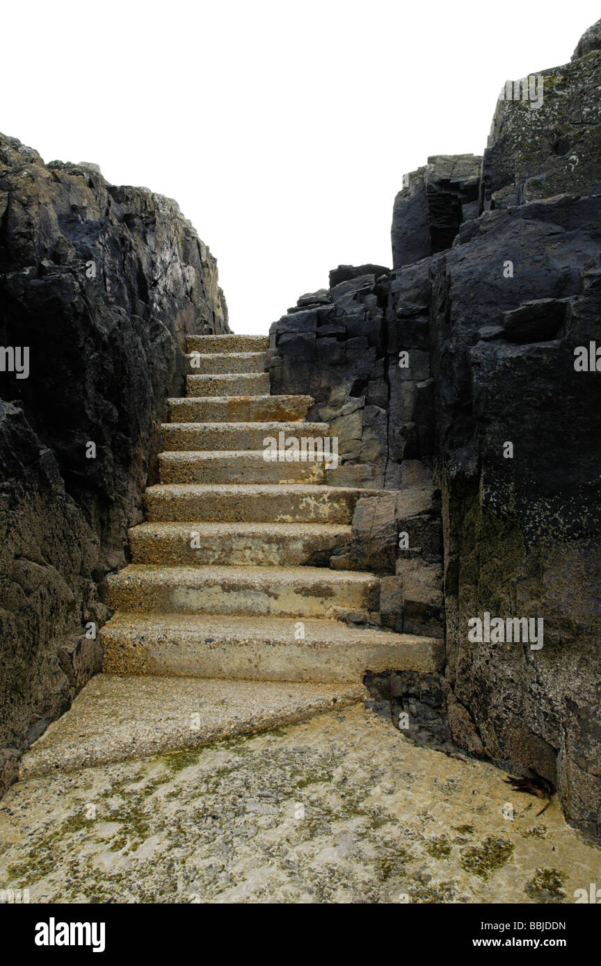 Cornwall stairs steps black rock Stock Photo - Alamy