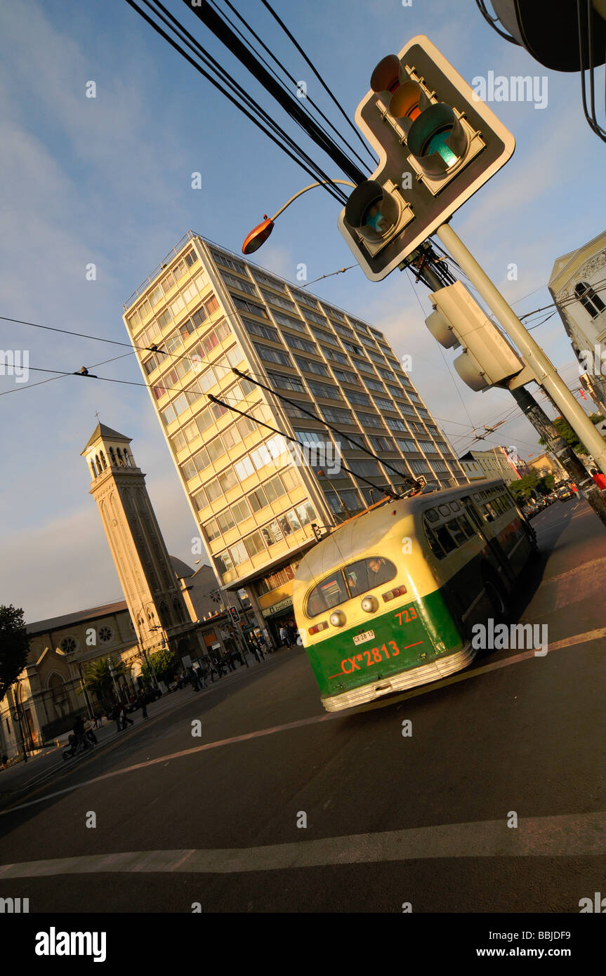 Old trolley-bus still in service in Valparaiso Stock Photo - Alamy