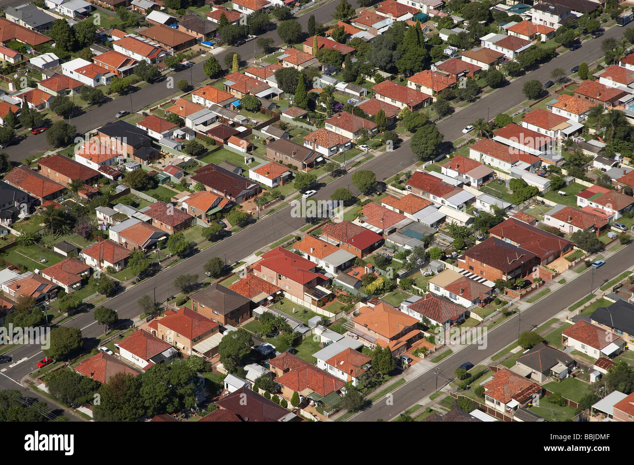 Suburbia Lidcombe North Sydney New South Wales Australia aerial Stock ...