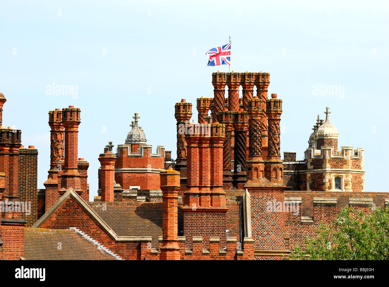 Chimneys on Hampton Court Palace Stock Photo - Alamy