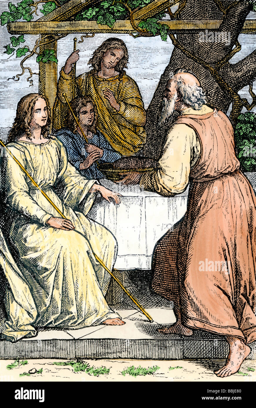 Abraham offers food to strangers who are angels come to destroy Sodom ...