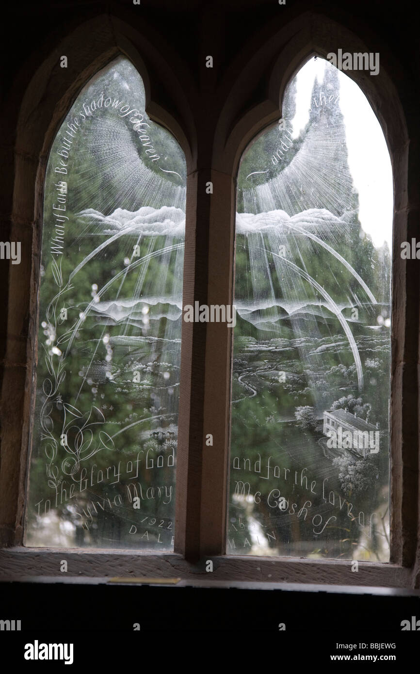 Dacre United Kingdom England GB Church of St Andrew engraved window ...