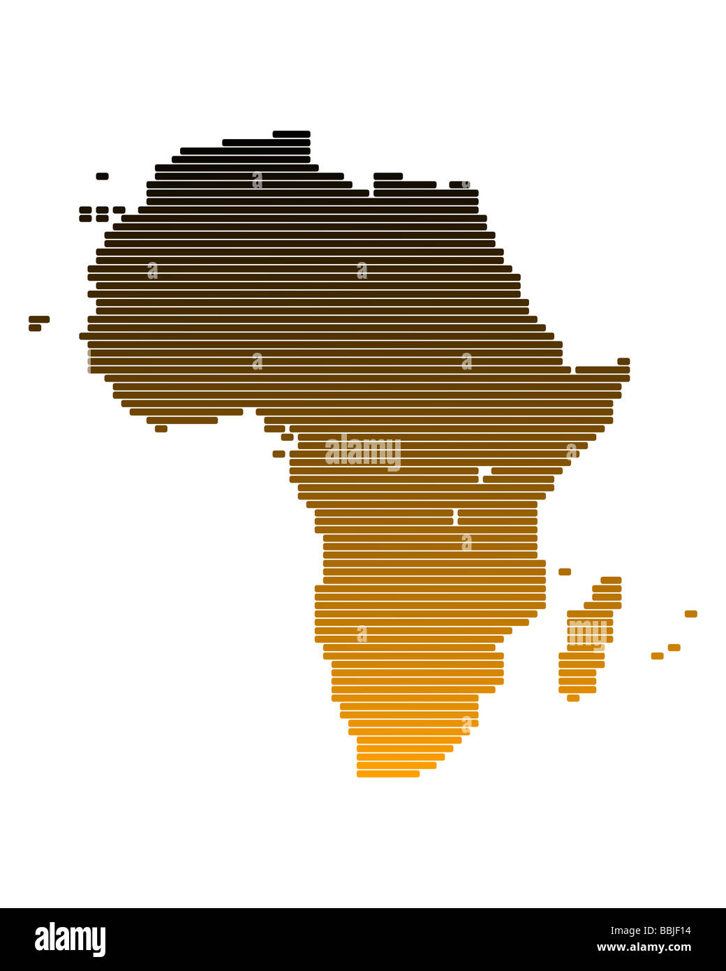 Map of Africa in broad lines with brown gradient Stock Photo - Alamy