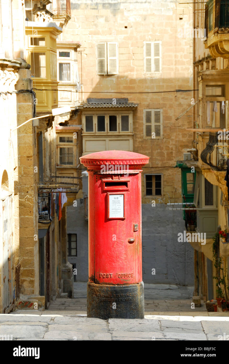MALTA. A traditional British red postbox in Valletta. 2009 Stock Photo ...