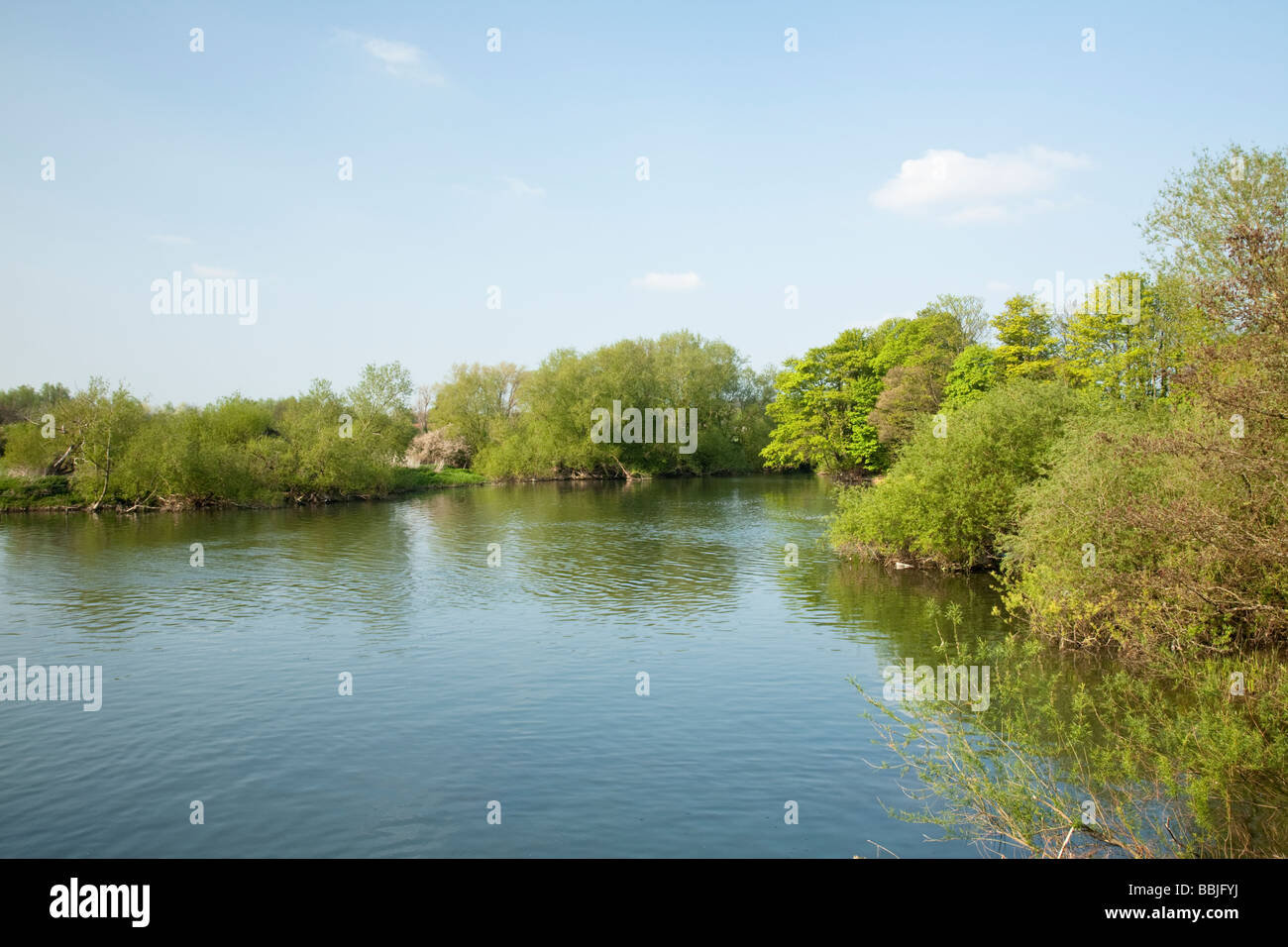 Weir pools at Sutton Pools on the River Thames at Sutton Courtney ...