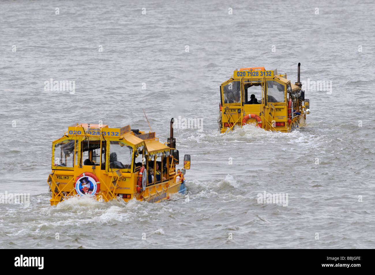 Amphibious vehicles, known as Duck tours, used as tourist attraction ...