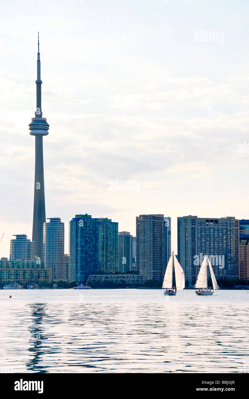 Toronto harbor skyline with CN Tower and skyscrapers Stock Photo - Alamy