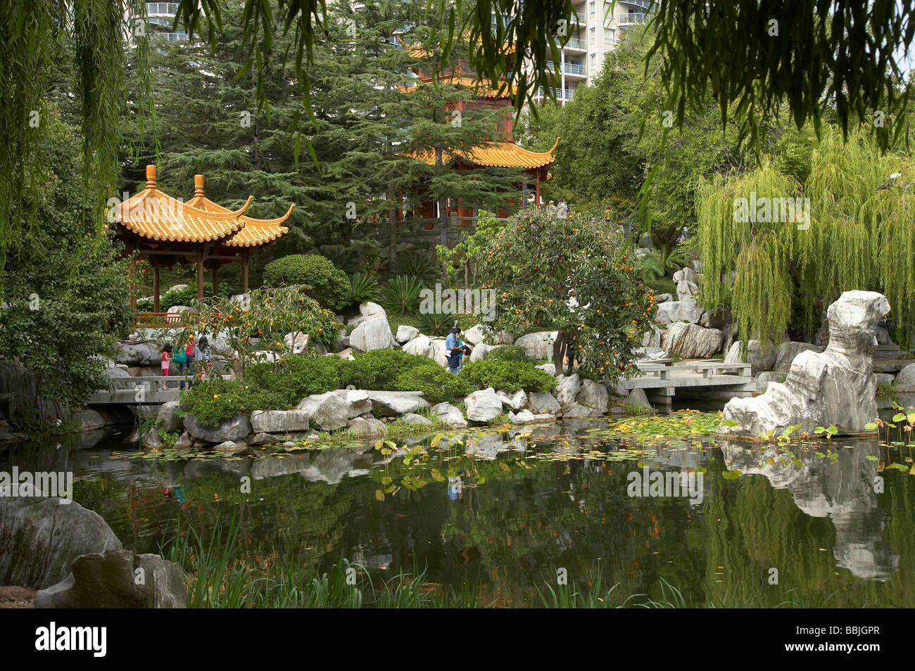 Willow trees chinese garden hi-res stock photography and images - Alamy