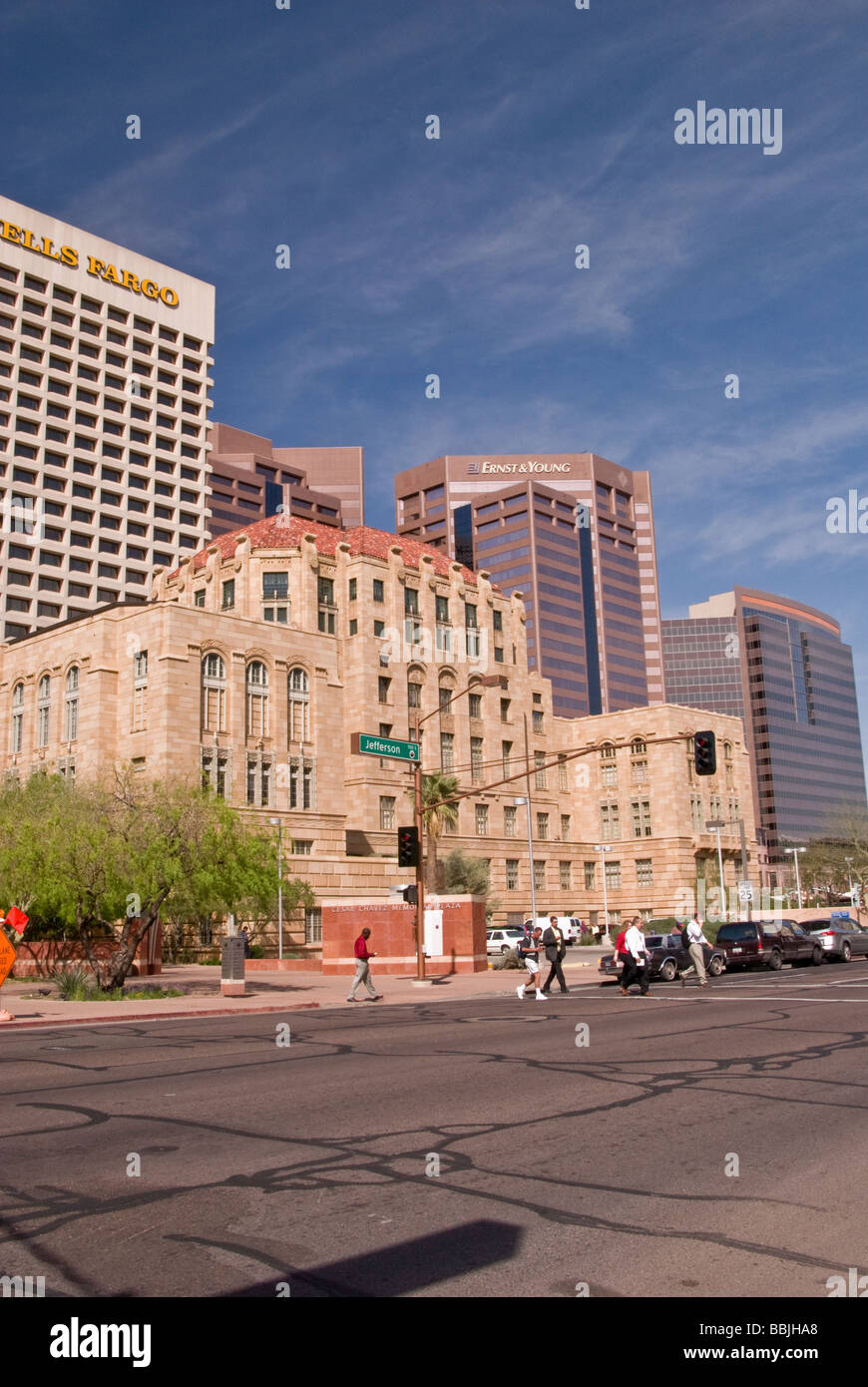 Arizona Phoenix Office buildings on Jefferson St Stock Photo - Alamy