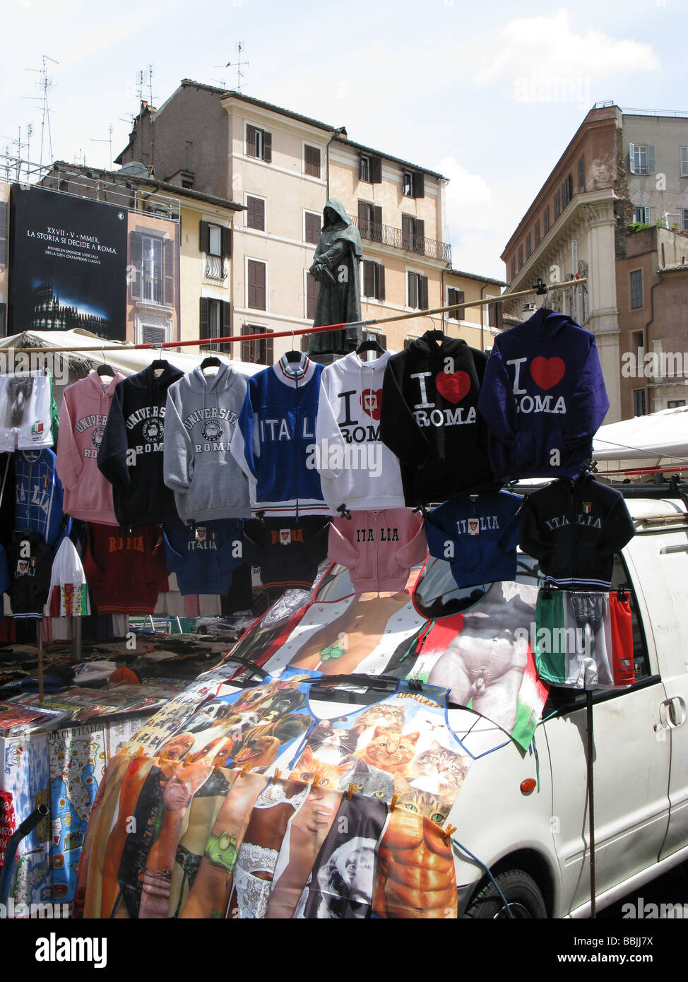 Gift shop stall stand in campo de fiori square hi-res stock photography ...